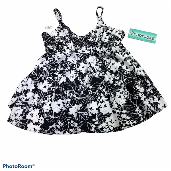 Penbrooke | Swim | Penbrooke Swim Tankini Top Black And White Floral ...